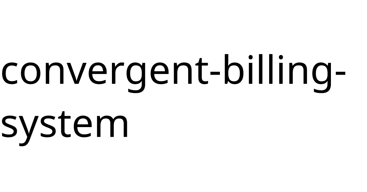Convergent Billing System | TM Forum ODA Component Directory